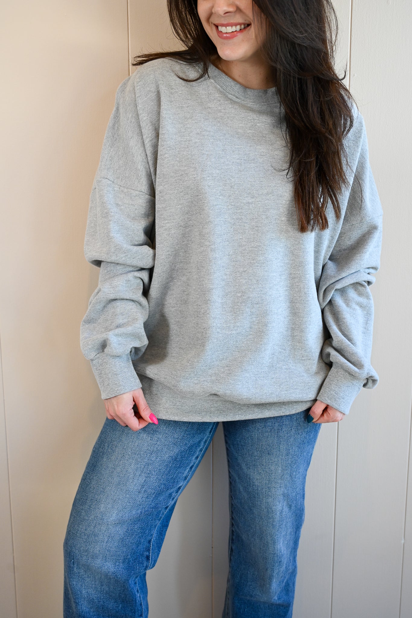 Wave Label Crew Sweatshirt - Fog – The Vague Collection